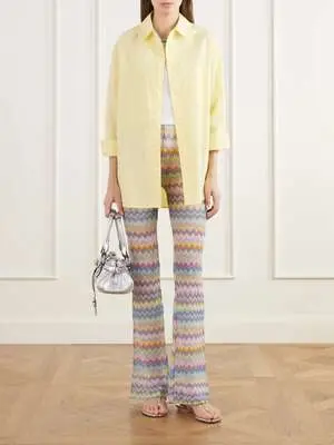 Missoni Striped Crochet-knit Flared Pants
