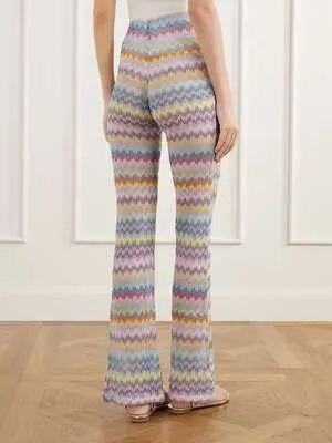 Missoni Striped Crochet-knit Flared Pants