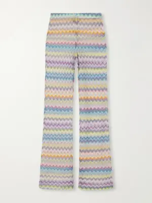 Missoni Striped Crochet-knit Flared Pants - Multi
