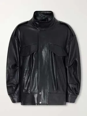 Nour Hammour Nomi Full-grain Leather Jacket - Black