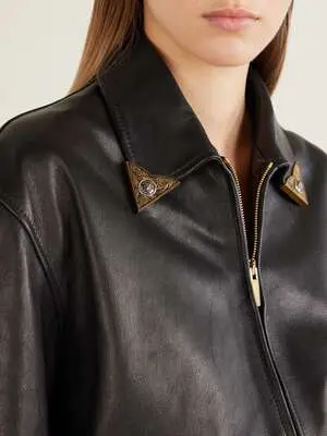 Versace Medusa-embellished Leather Blouson Jacket