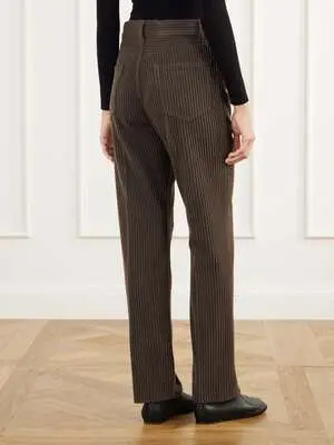 Auralee Wool And Cashmere-blend Corduroy Straight-leg Pants