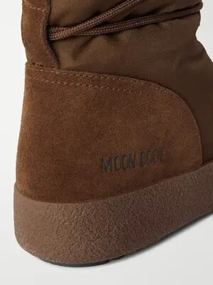 Moon Boot Ltrack Legacy Suede-trimmed Nylon Knee Boots - Brown