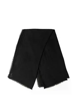 Dolce & Gabbana Logo-jacquard Fringed Scarf - Black