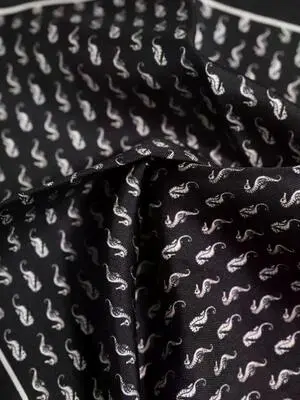 Dolce & Gabbana Seahorse-print Pocket Square - Black