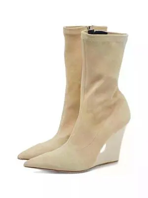 Paris Texas Suede Wedge Ankle Boots