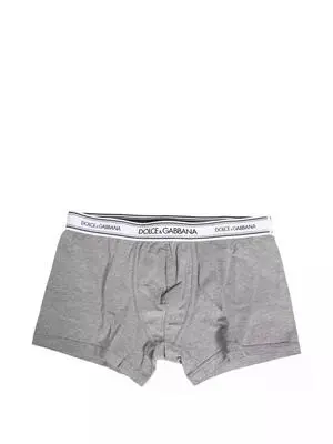 Dolce & Gabbana Logo-waistband Cotton Boxers - Grey