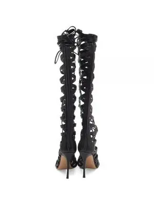 GIANVITO ROSSI Catherine Leather Gladiator Boots - Black