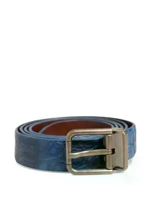 Dolce & Gabbana Croc-effect Leather Belt - Blue
