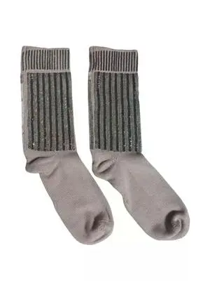 Dolce & Gabbana Sequin-embellished Knitted Socks - Neutrals