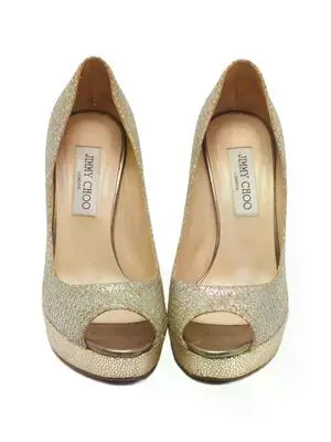 JIMMY CHOO Crown Peep-toe Platform Pumps