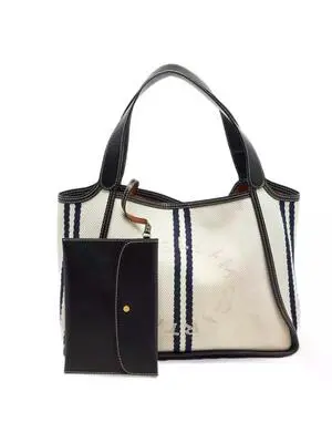 Stella McCartney Large Logo Striped Tote Bag