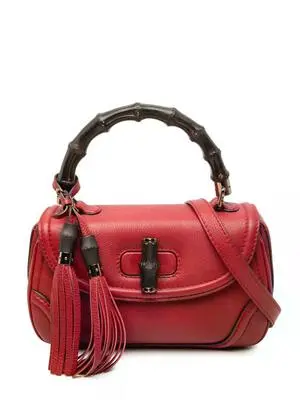 Gucci 2000-2015 Medium Calfskin New Bamboo Satchel - Red