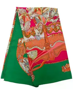 Hermès 20th Century Tournez Manege Silk Scarf 90 Scarves - Pink