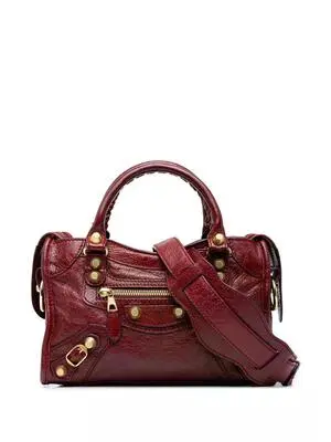 Balenciaga 2015 Mini Lambskin Motocross Giant 21 City Satchel - Red