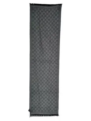 Gucci Gg Jacquard Fringed Scarf
