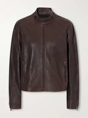Nour Hammour Vito Full-grain Leather Jacket - Brown