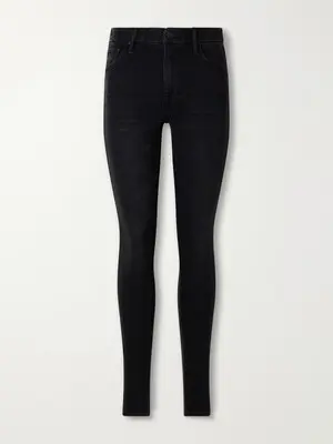 MOTHER The Looker Mid-rise Skinny Jeans - Black