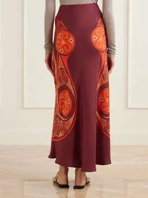 La DoubleJ Sleek Printed Silk-twill Maxi Skirt