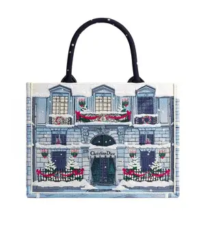Dior Medium Book Tote With Strap - Blue