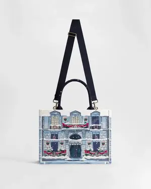 Dior Medium Book Tote With Strap - Blue