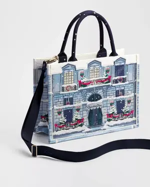 Dior Medium Book Tote With Strap - Blue