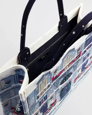 Dior Medium Book Tote With Strap - Blue