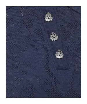 DONDUP Open-knit Short-sleeved Polo Shirt