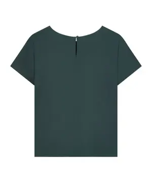 Emporio Armani Satin Blouse In A Silk Blend With Short Sleeves Essential