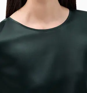 Emporio Armani Satin Blouse In A Silk Blend With Short Sleeves Essential