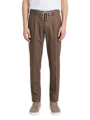Eleventy Pleated Drawstring-waist Trousers