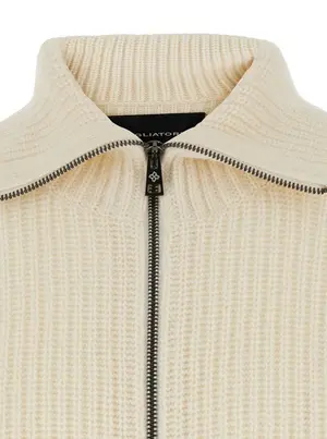Tagliatore Dundret Ribbed Zip-up Cardigan