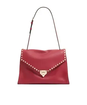 Valentino Garavani Rockstud Maxxing Medium Shoulder Bag Red