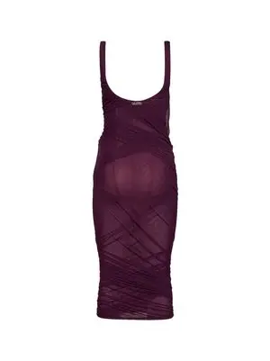 Attico Square-neck Mesh Sleeveless Dress