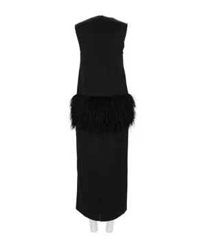 Loulou De Saison Sonia Feather-trim Maxi Dress