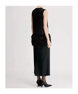 Loulou De Saison Sonia Feather-trim Maxi Dress