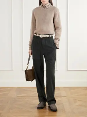 GOD'S TRUE CASHMERE Brushed Cashmere Wide-leg Pants