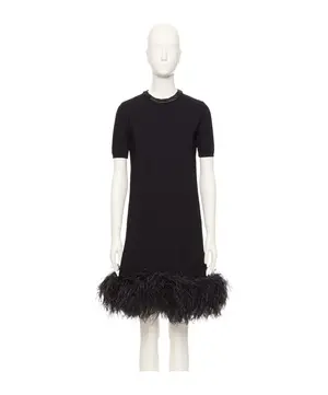 Valentino Garavani Short Embroidered Knit Dress - Black