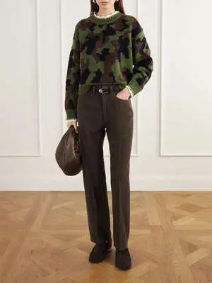 Sea Channing Crochet-trimmed Jacquard-knit Wool Sweater