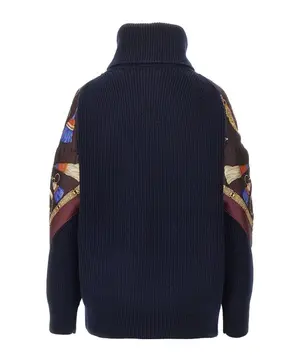 Etro Pattern-panelled Half-zipped Jumper