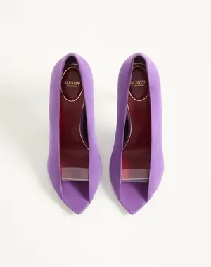 Valentino Garavani Open-toe Révélé Suede Pumps 105mm - Purple
