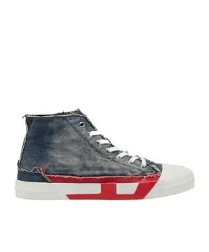 DIESEL® S-d-verse Mid Ii Frayed Sneakers - Blue/red