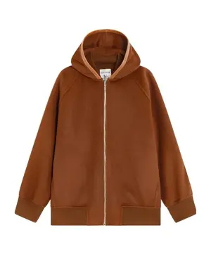 SEMICOUTURE Zip-up Hooded Jacket - Camel