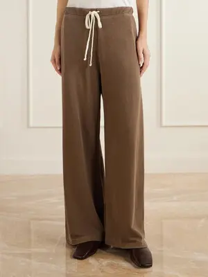 JAMES PERSE Cotton-terry Wide-leg Track Pants