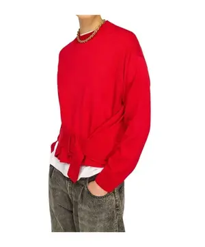 SEMICOUTURE Belted Crew Neck Sweater