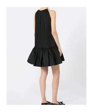 Max Mara Short Sleeveless Dress In Pleated Taffeta