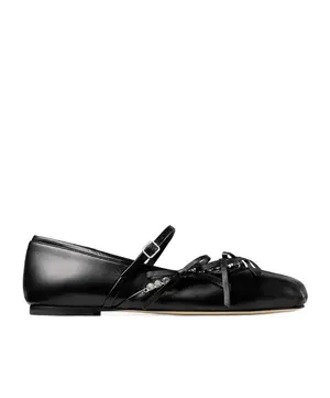 JIMMY CHOO Loli Crystal-embellished Ballet Flats - Black