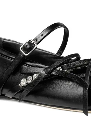 JIMMY CHOO Loli Crystal-embellished Ballet Flats