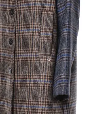 OTTOD'AME Checked Button-front Coat
