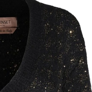 TWINSET Houndstooth Knit Sweater - Black